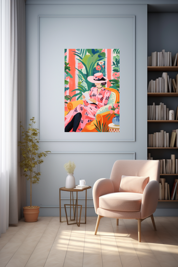 Tableau Aesthetic la Femme en Rose & Artdeliris